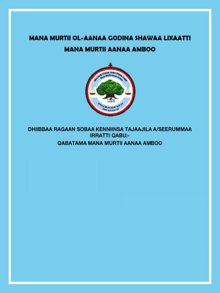 Dhibbaa Ragaa Sobaa MMAA | PDF