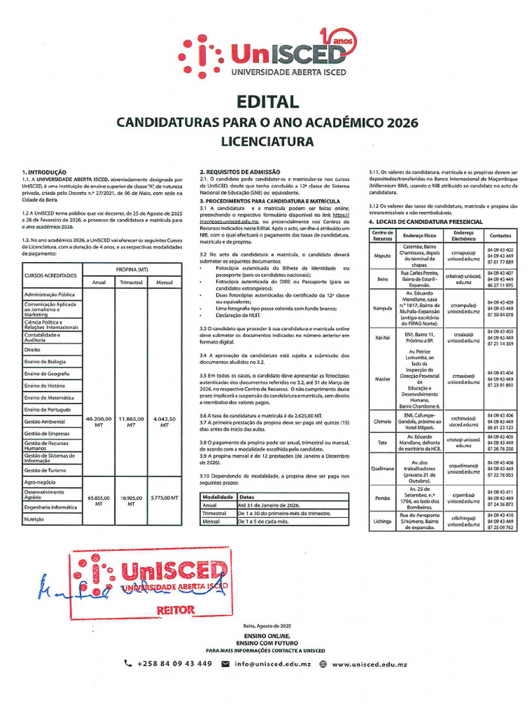 UnISCED_Edital | PDF