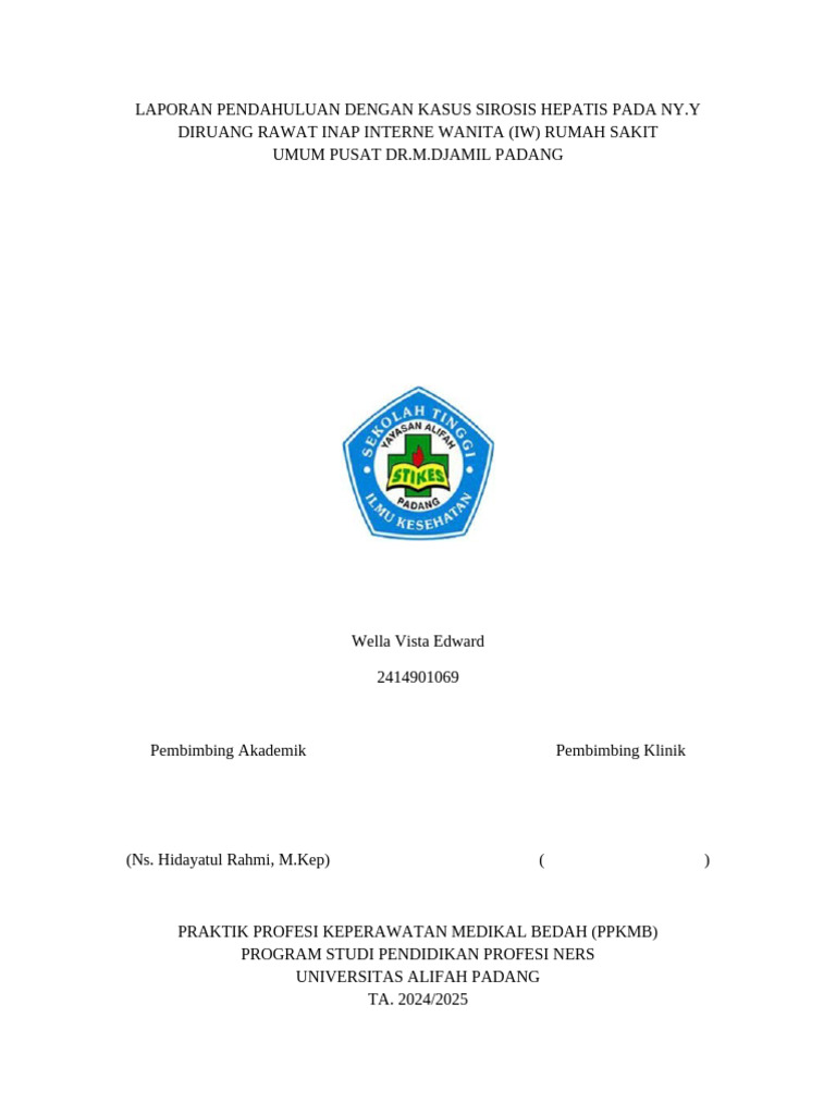 Laporan Pendahuluan Dengan Kasus Sirosis Hepatis Pada Ny | PDF