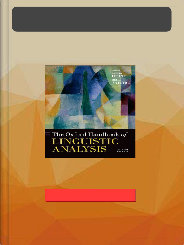 The Oxford Handbook of Linguistic Analysis 2nd Edition Bernd Heine (Editor) Complete Edition ...
