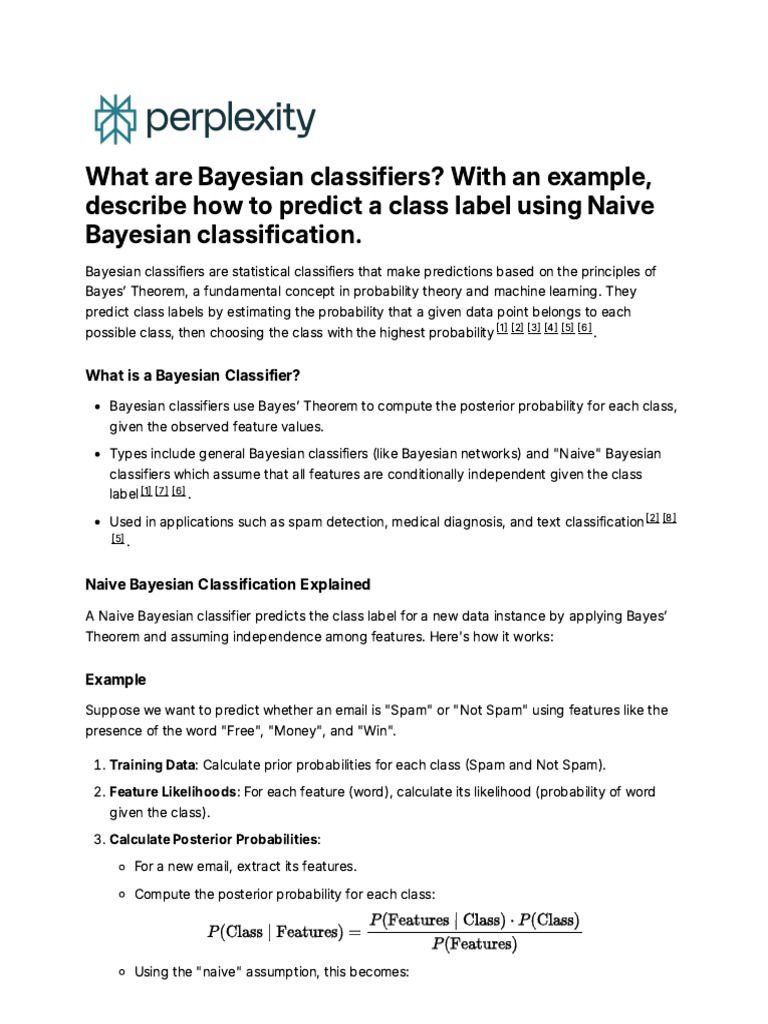 What Are Bayesian Classifiers - With An Example, de | PDF | Statistical ...