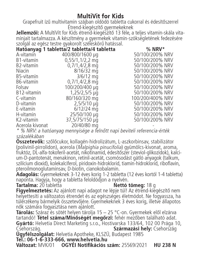 MultiVit For Kids | PDF