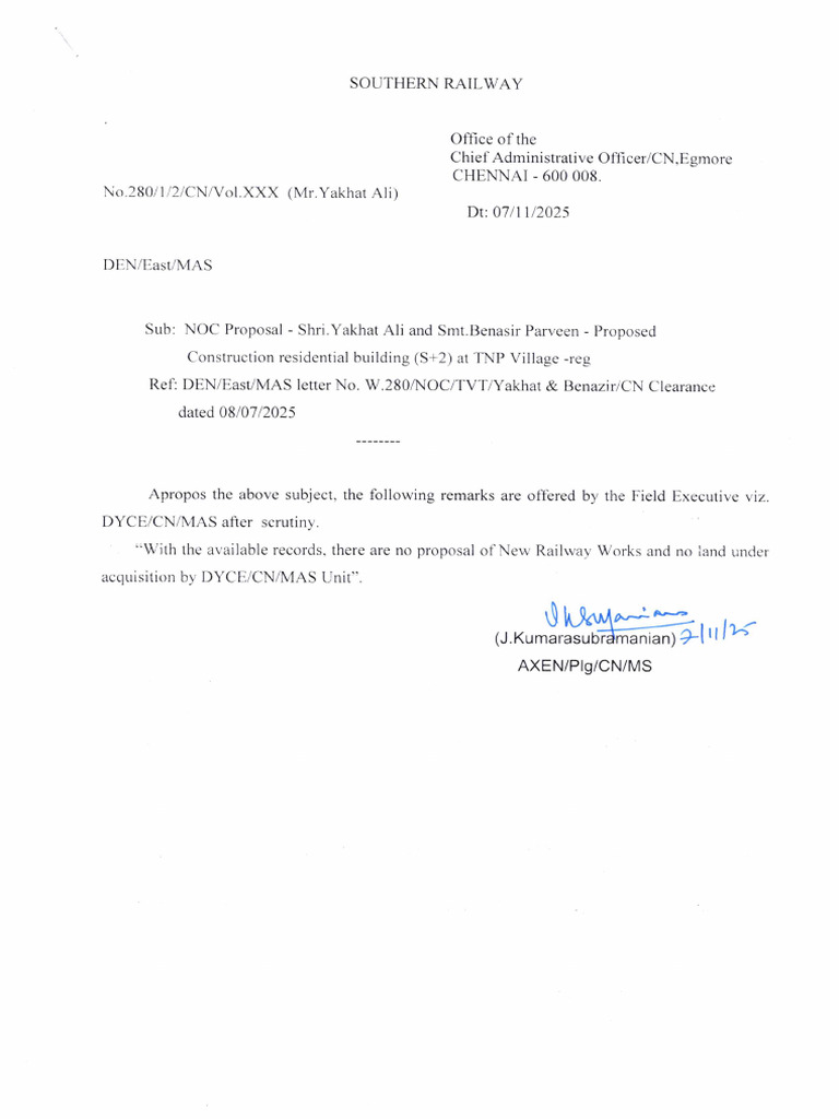 NOC Proposal for Residential Building | PDF