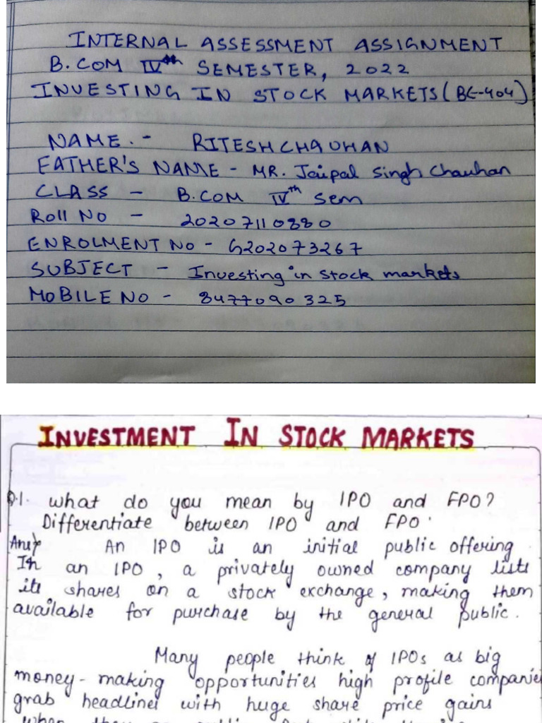 investing in stock markets | PDF