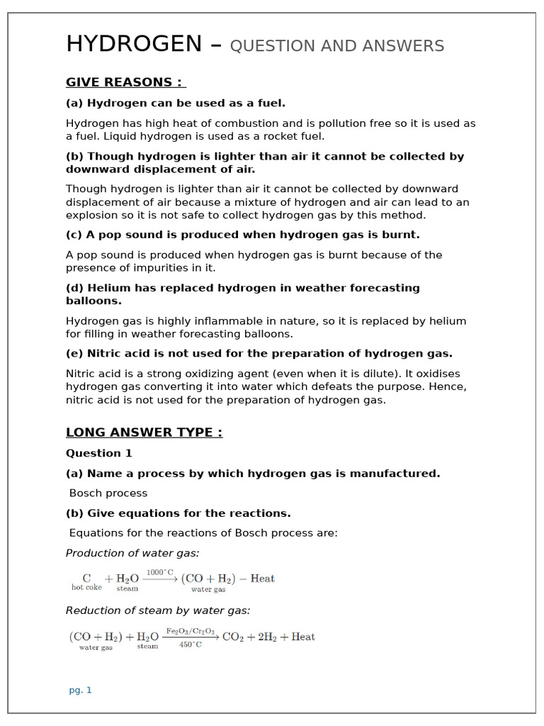 Hydrogen | PDF | Hydrogen | Oxide
