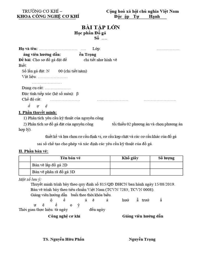 Phieu Giao BTL-new | PDF