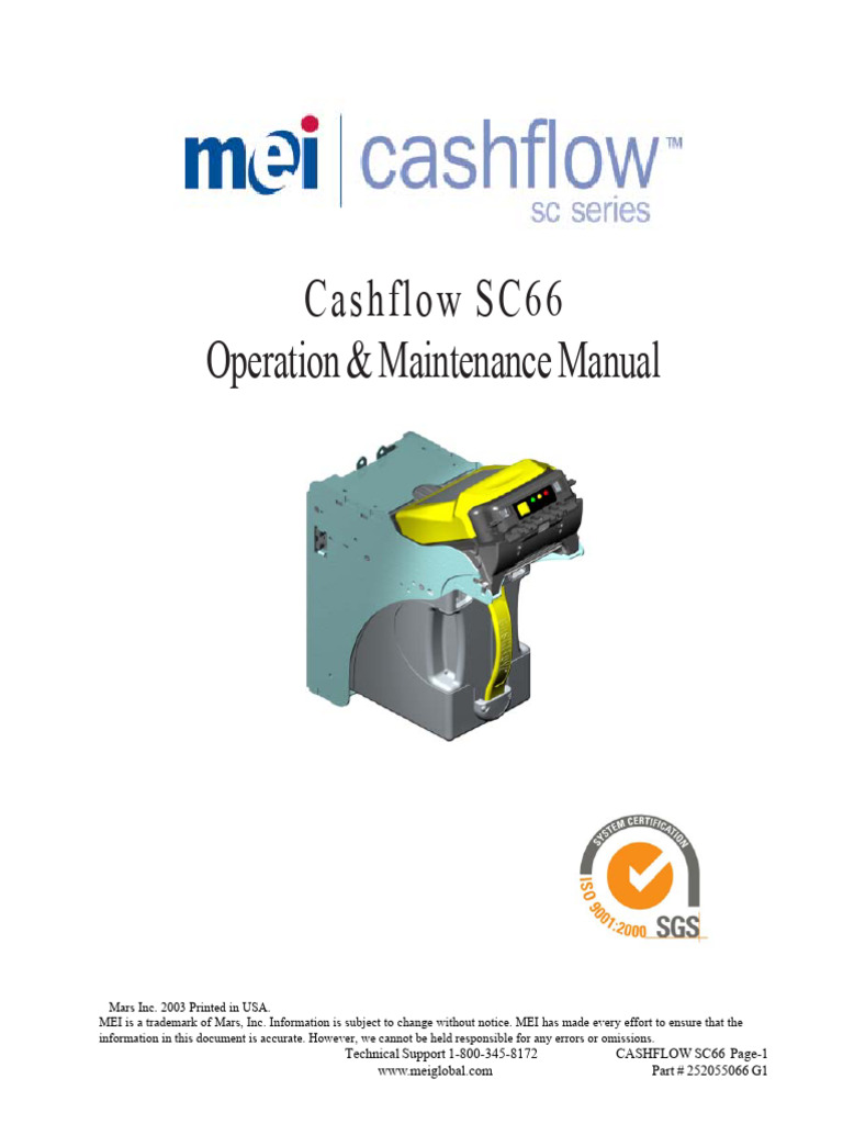 Cashflow SC66 Operation Manual | PDF | Usb | Switch