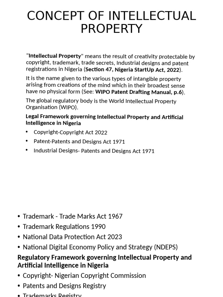 Concept of Intellectual Property | PDF | Trademark | Copyright