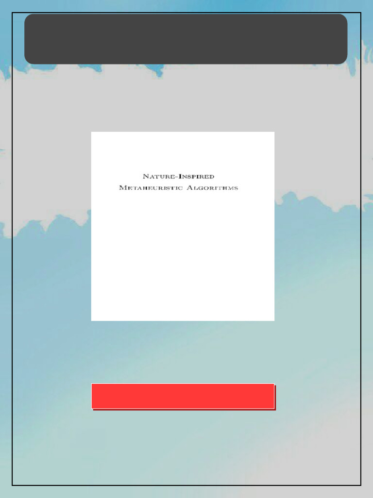 Nature Inspired Metaheuristic Algorithms 2nd Edition Xin-She Yang Full Chapters Included | PDF ...