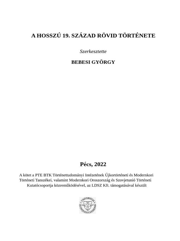 Hosszú 19. Század Rövid Története | PDF