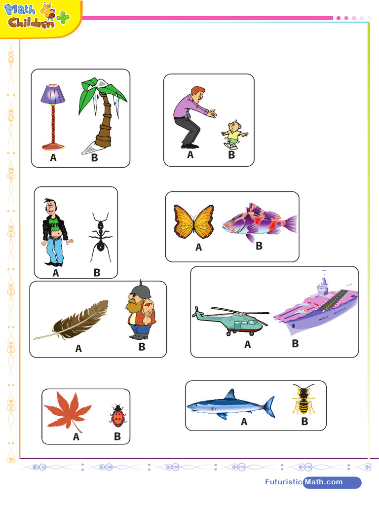Comparison of Objects Heavy or Light Worksheet | PDF