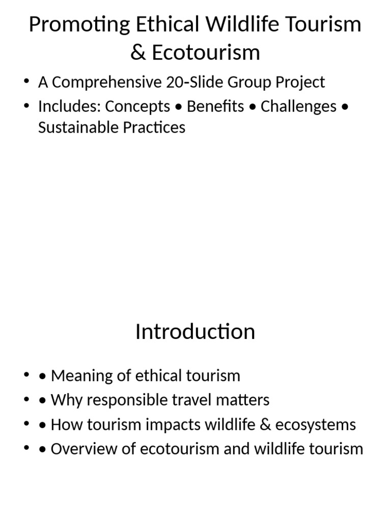 Enhanced Ethical Wildlife Tourism Presentation | PDF | Conservation ...