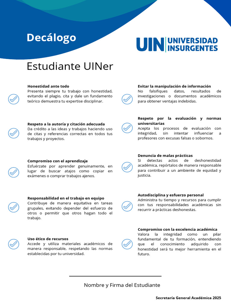 Decalogo Estudiante (2) | PDF