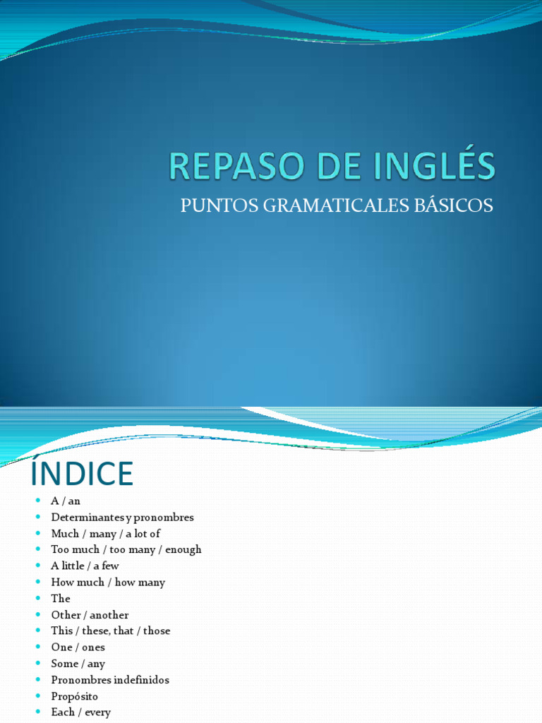 repaso gramatica ingles | PDF | Pronombre | Plural