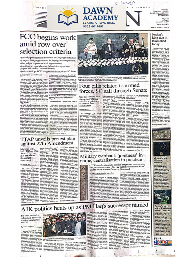 Dawn Newspaper 15 October | PDF