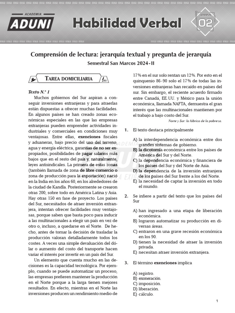 HV SSM Dom Sem02 | PDF | Obesidad | Tratado de Libre Comercio ...