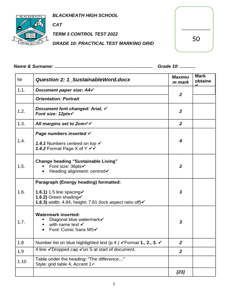 Gr 10 Prac Sept Memo | PDF | Publishing | Graphic Design