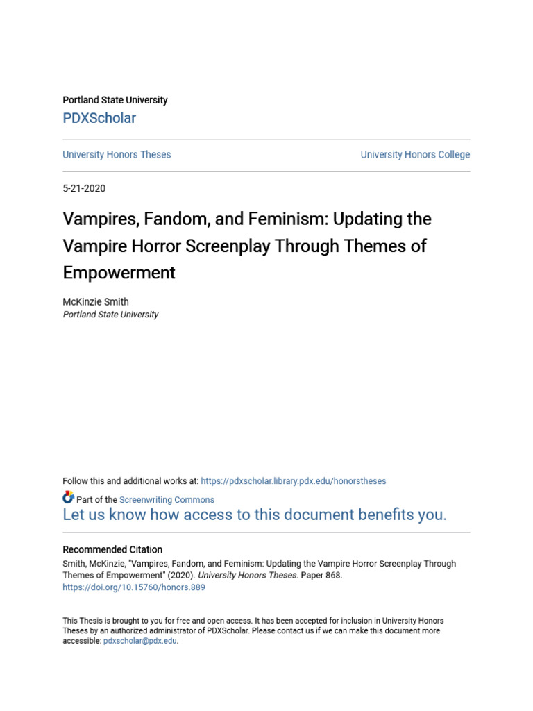Vampires Fandom and Feminism_ Updating the Vampire Horror Scree | PDF | Dracula