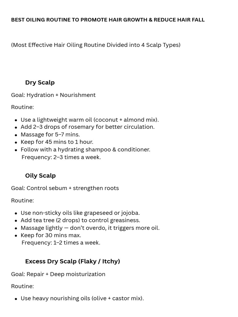 (Most Effective Hair Oiling Routine Divided Into 4 Scalp Types) PDF | PDF