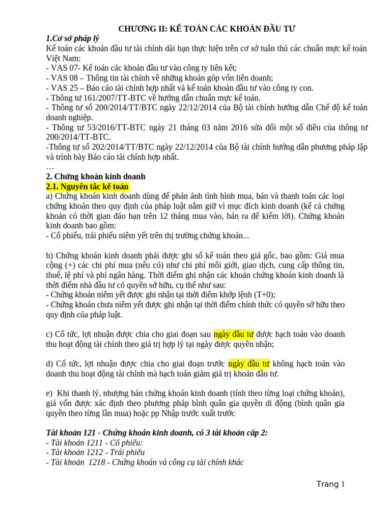2a Kt Cac Khoan Dau Tu Ngan Han (1) (1) | PDF