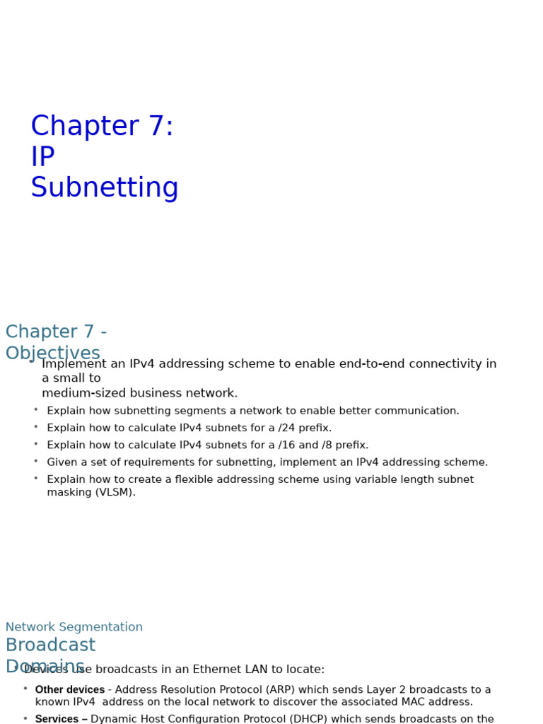 IPv4 Subnetting Guide for Networks | PDF | Computer Network | Ip Address