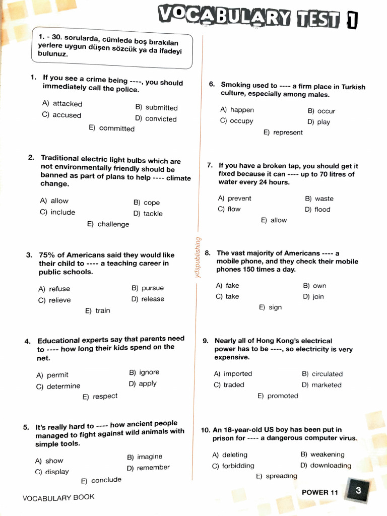 Vocabulary Book Part 1 | PDF