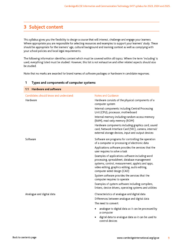 Igcse Ict Syllabus 2023-2025 | PDF