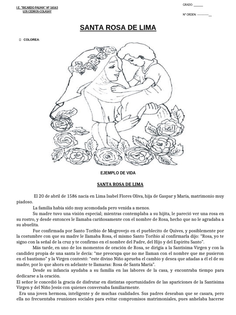 Santa Rosa de Lima | PDF | María, madre de Jesús