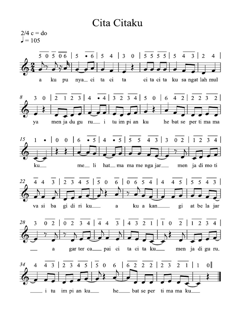 Cita Citaku - Full Score | PDF