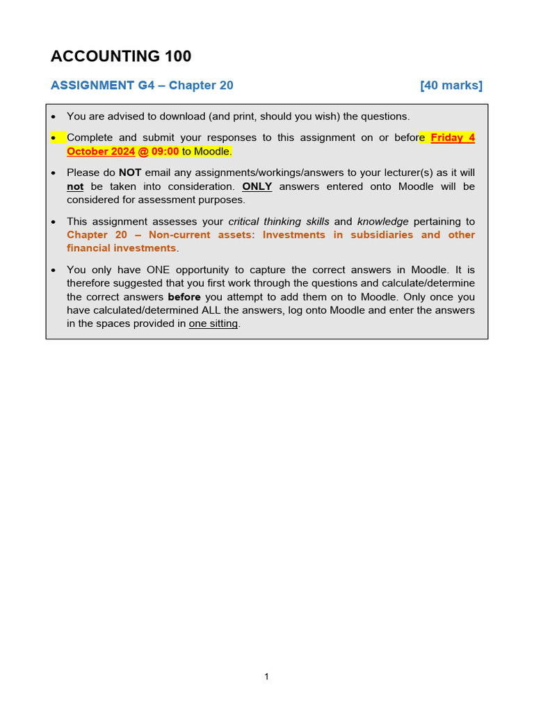 Assignment GE4 2025 Moodle | PDF | Dividend | Fair Value