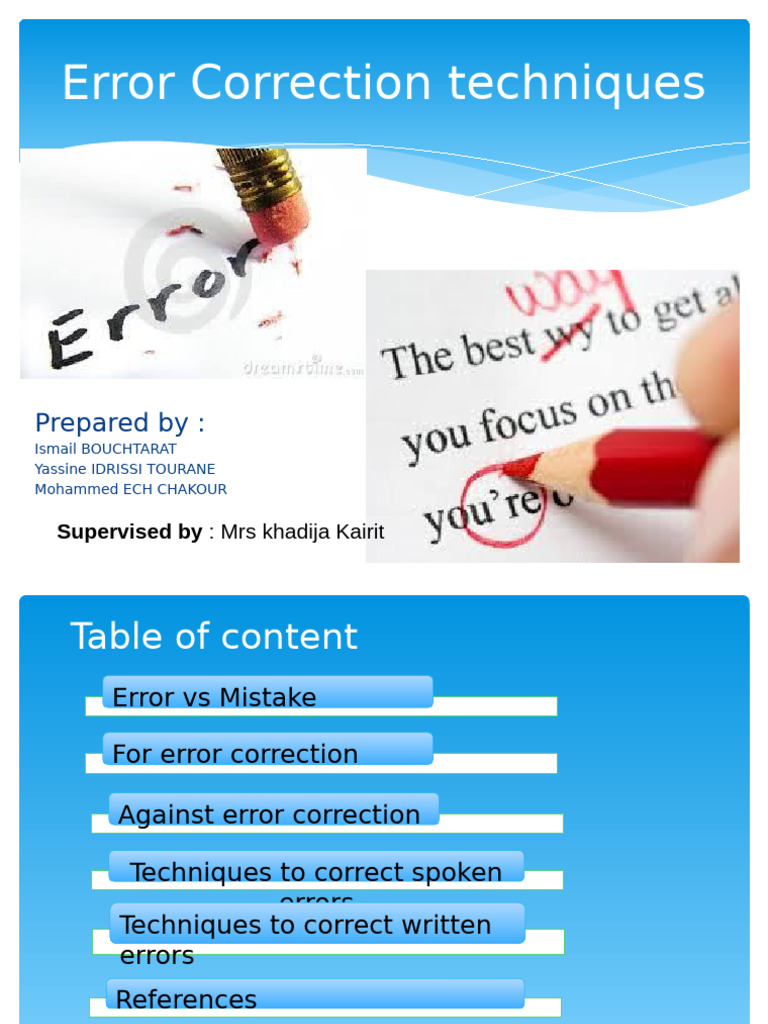 Error Correction Techniques | PDF | Psycholinguistics | Applied Linguistics