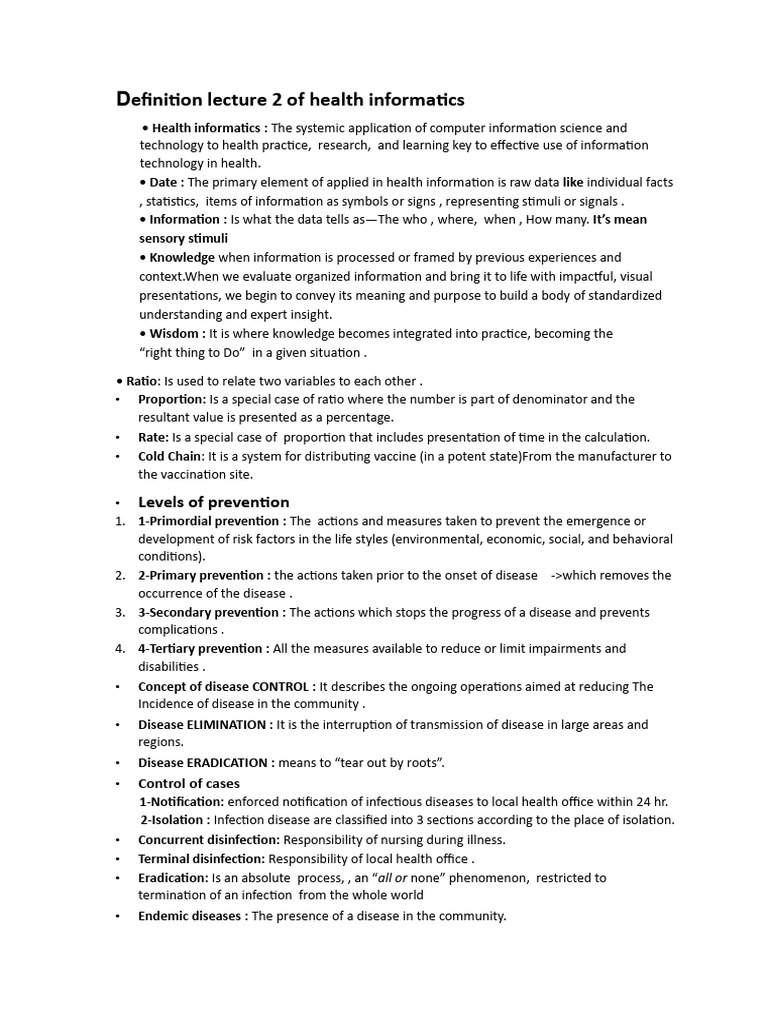 Health Informatics Overview and Concepts | PDF | Immune System | Antigen