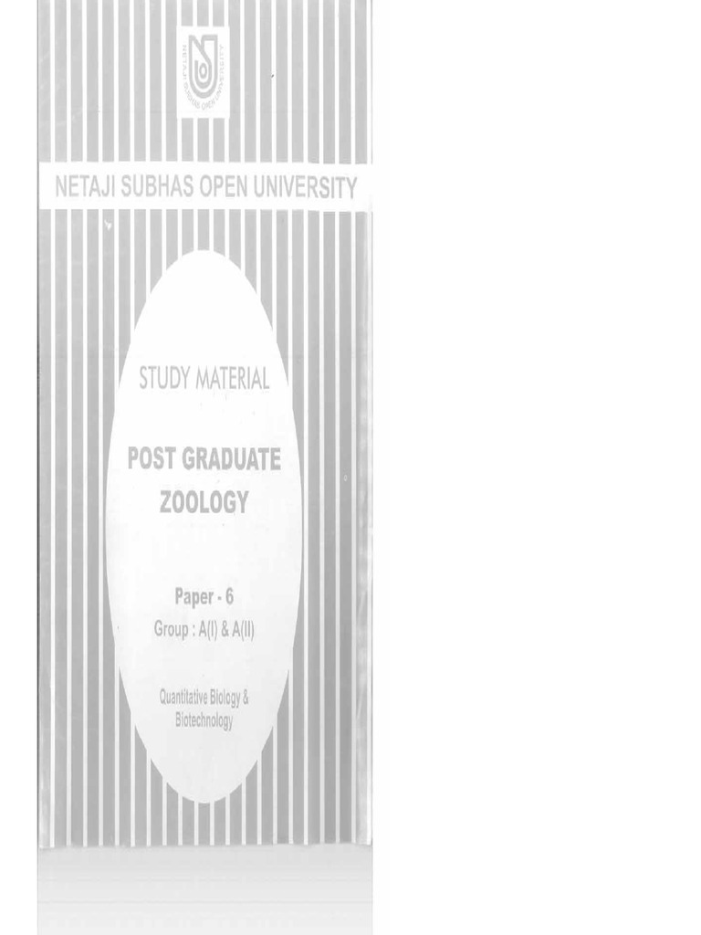 Zoology Post Graduate | PDF