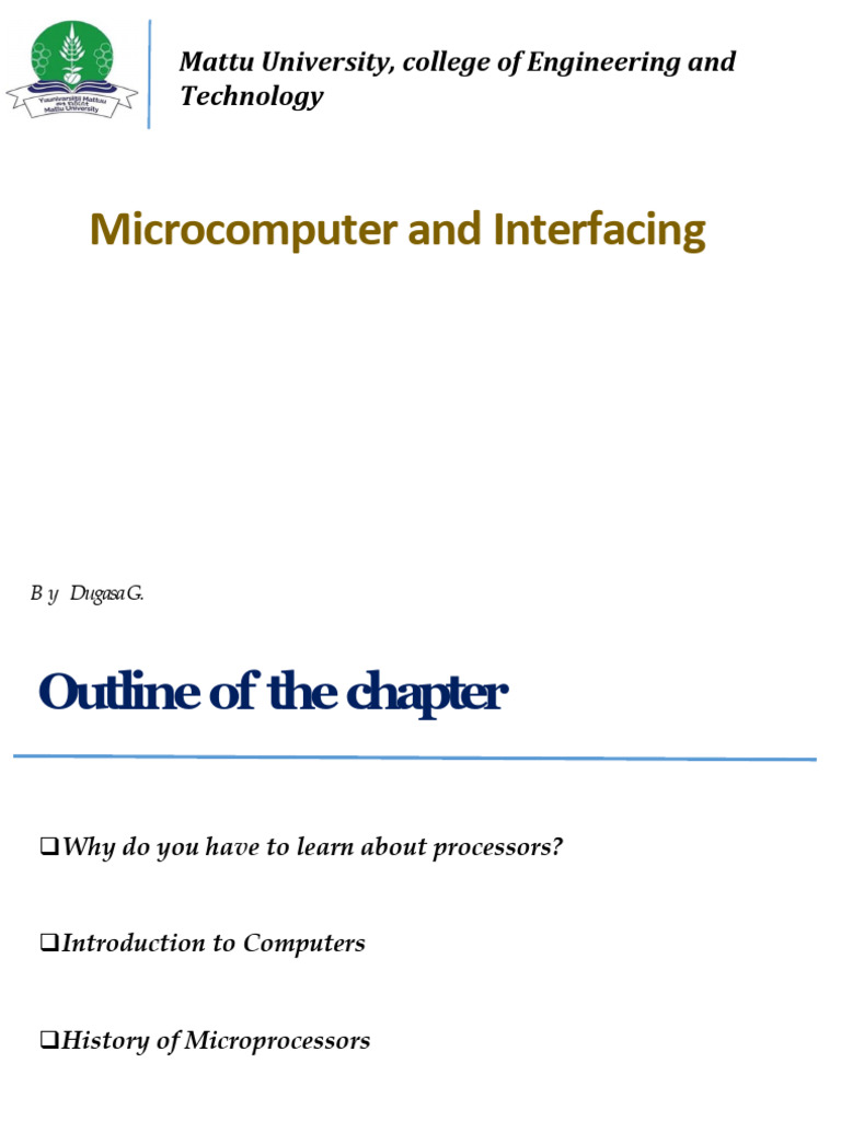 uComputer & Interfacing Chapter One1 (3) | PDF | Central Processing Unit | Microprocessor