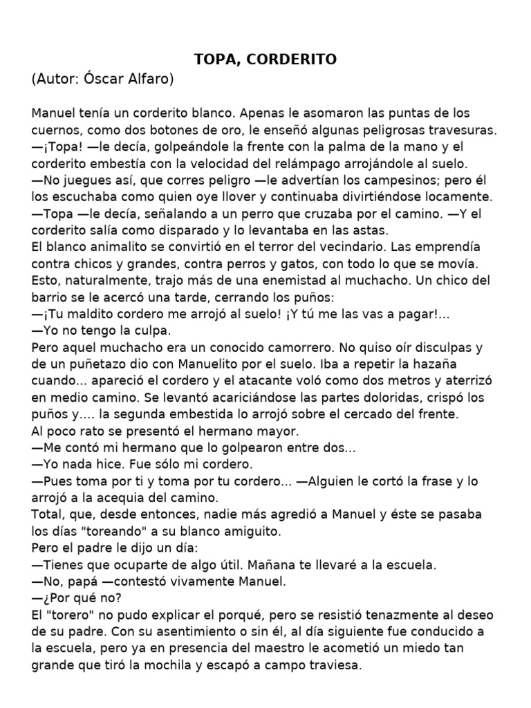 Topa, Corderito | PDF