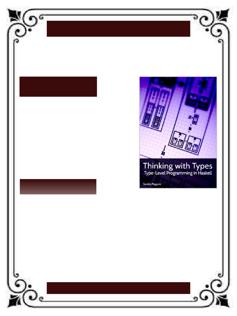 Thinking with Types Type level Programming in Haskell Sandy Maguire updated 2025 | PDF ...