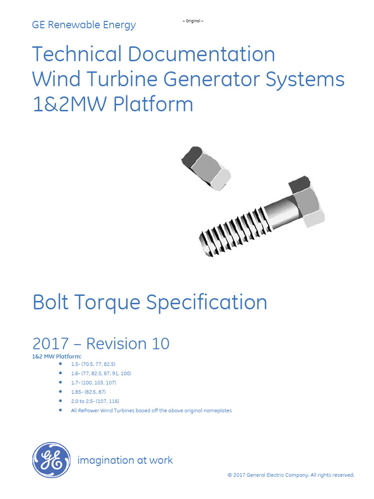 Bolt Torque Specification 1-2MW XXHZ EN r10 | PDF | Screw | Nut (Hardware)