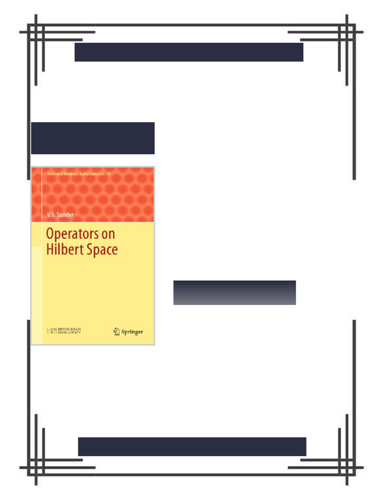 Operators on Hilbert Space 1st Edition V. S. Sunder online reading | PDF | Hilbert Space | Basis ...