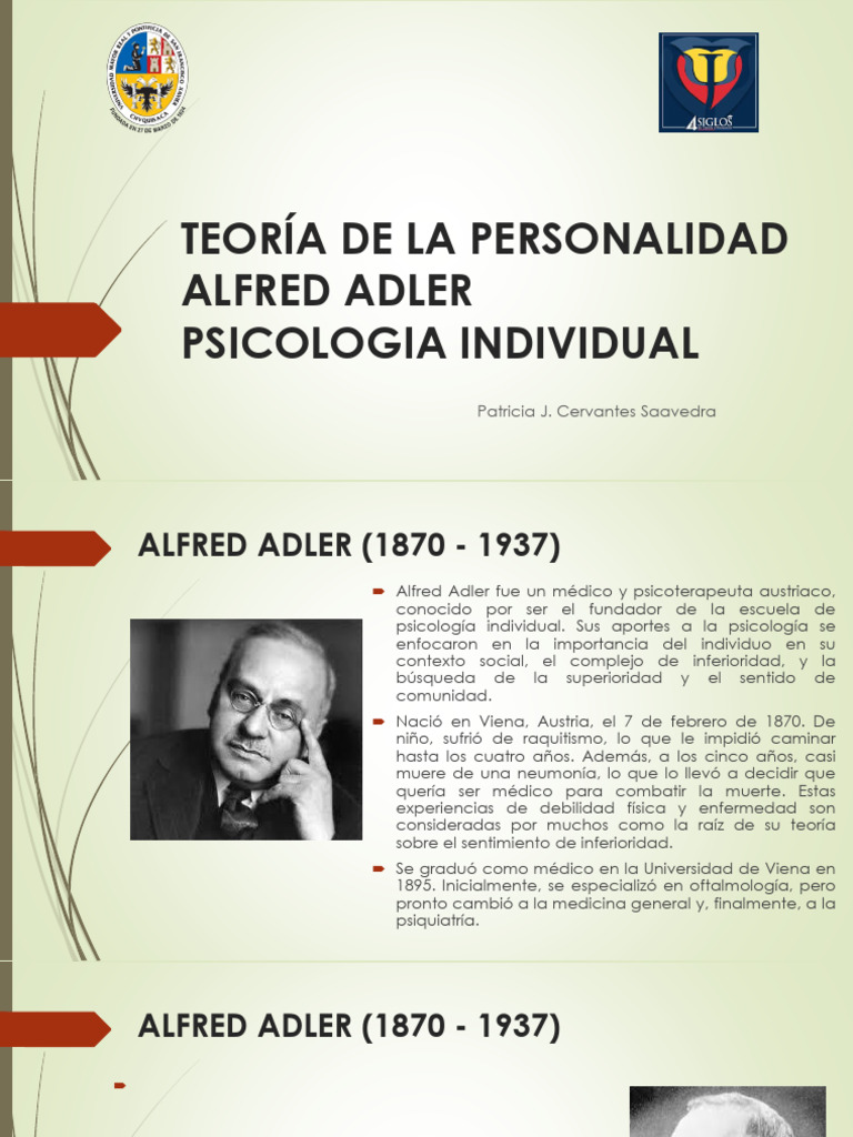 Teoría de la Personalidad de Adler | PDF | Psicoanálisis | Sicología