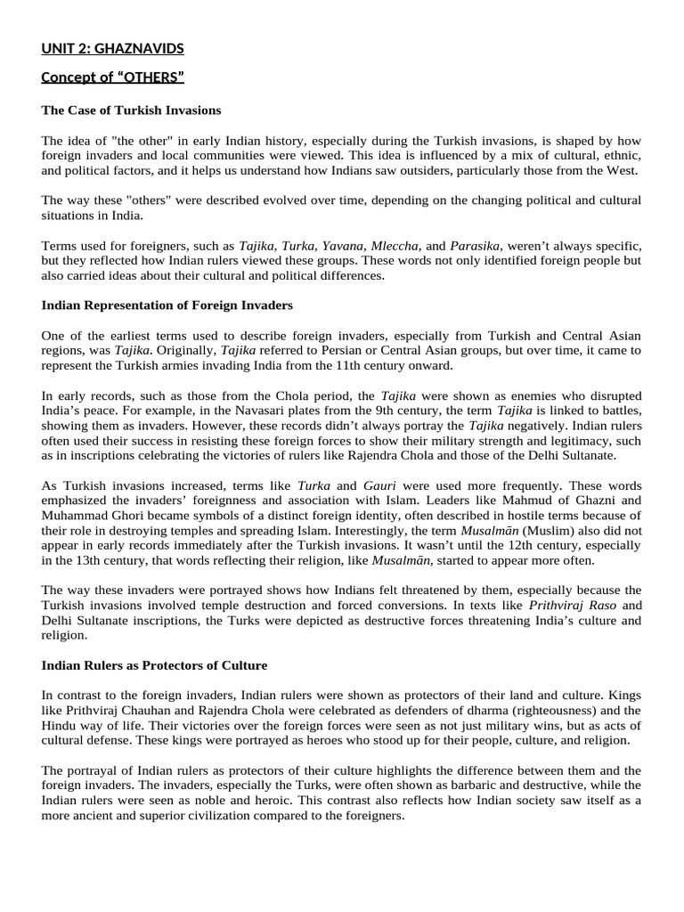 Turkish Invasions in Indian History | PDF