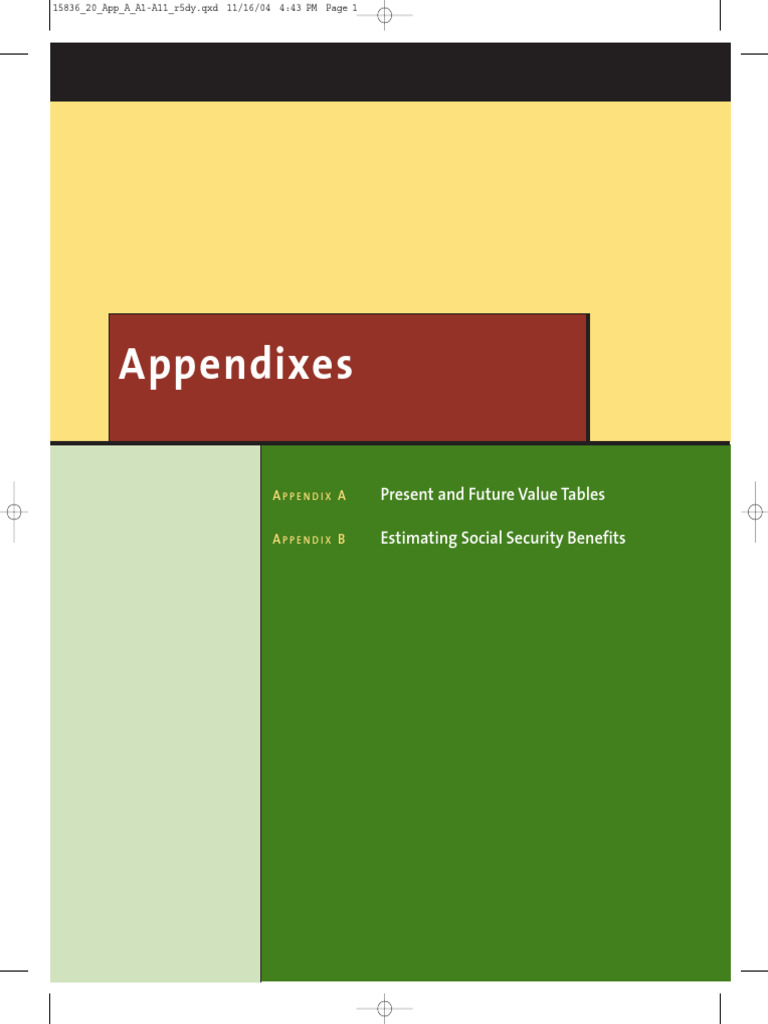 Appendix A | PDF | Present Value | Bonds (Finance)