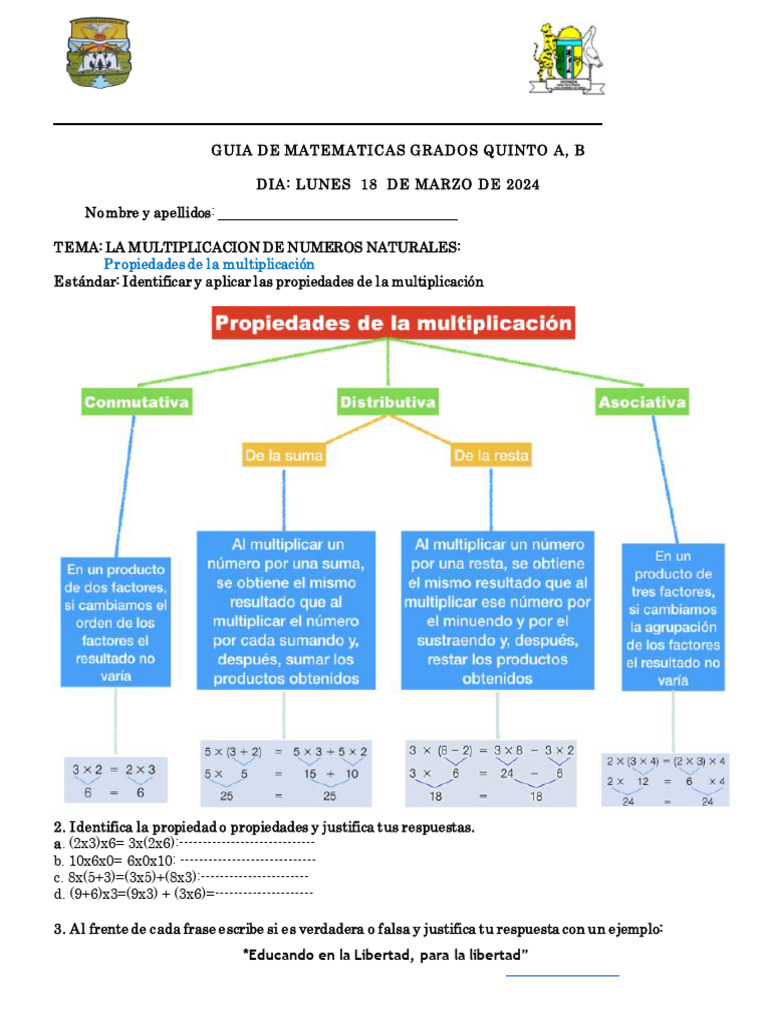 Guia de Matematicas 5a y B | PDF | Matemáticas discretas | Teoría de ...