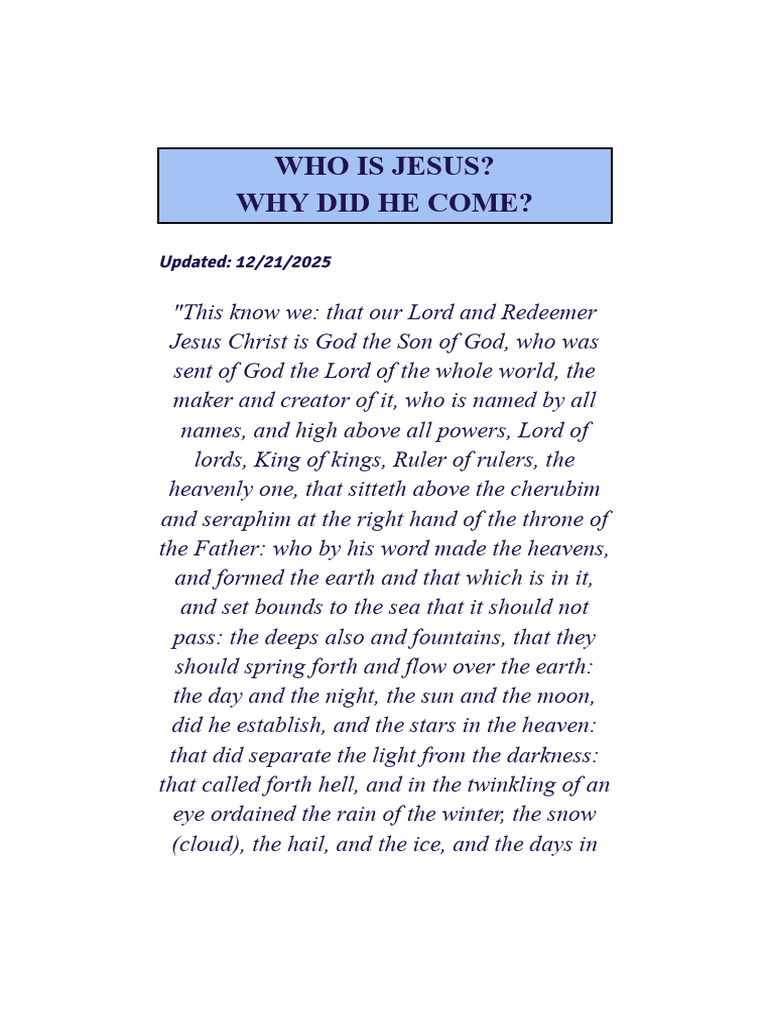 Understanding Jesus' Purpose and Teachings | PDF | Religious Belief And ...
