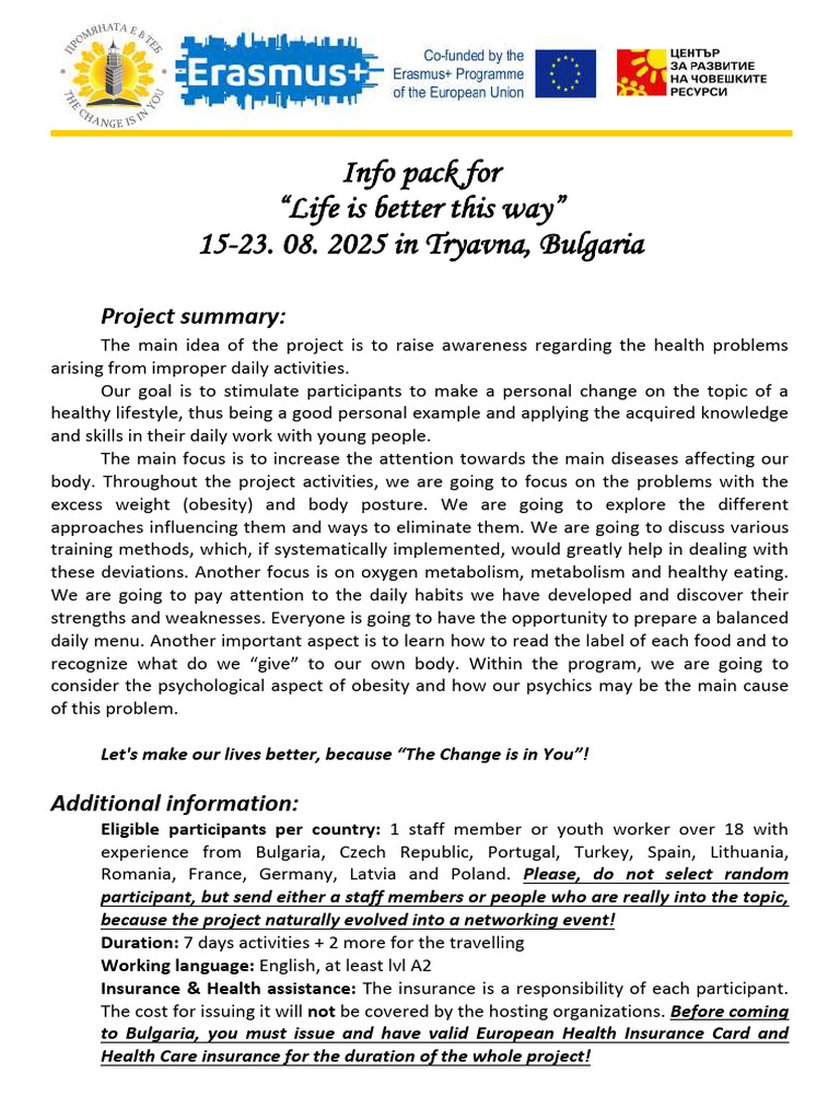 INFO PACK For Life Is Better This Way | PDF