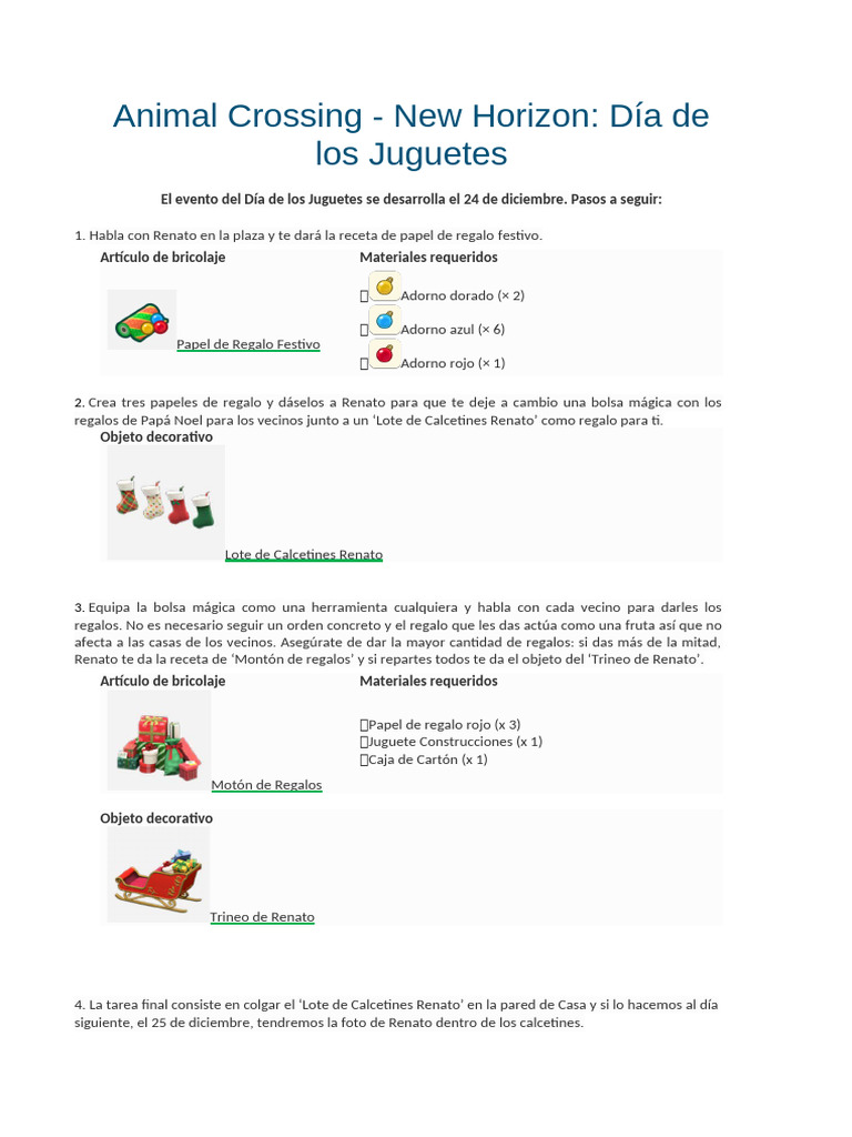 Animal Crossing - Día de Los Juguetes | PDF