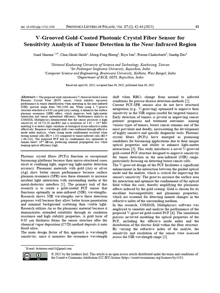 V-Grooved Gold-Coated Photonic Crystal | PDF | Surface Plasmon ...