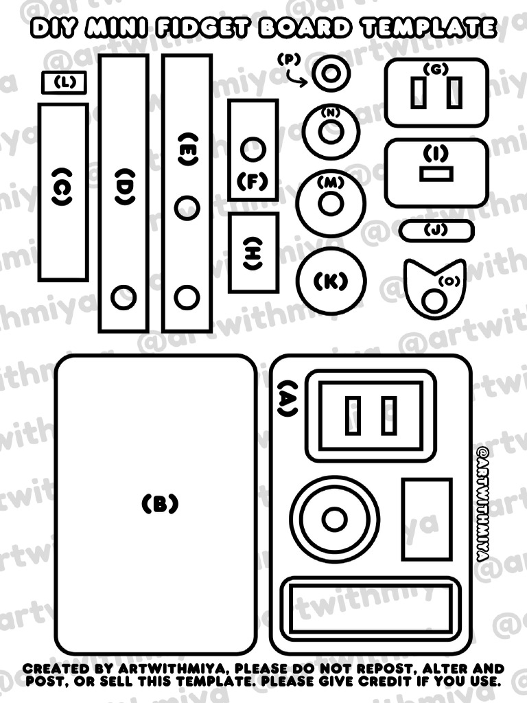 DIY Mini Fidget Board Template (Black & White + Color) | PDF
