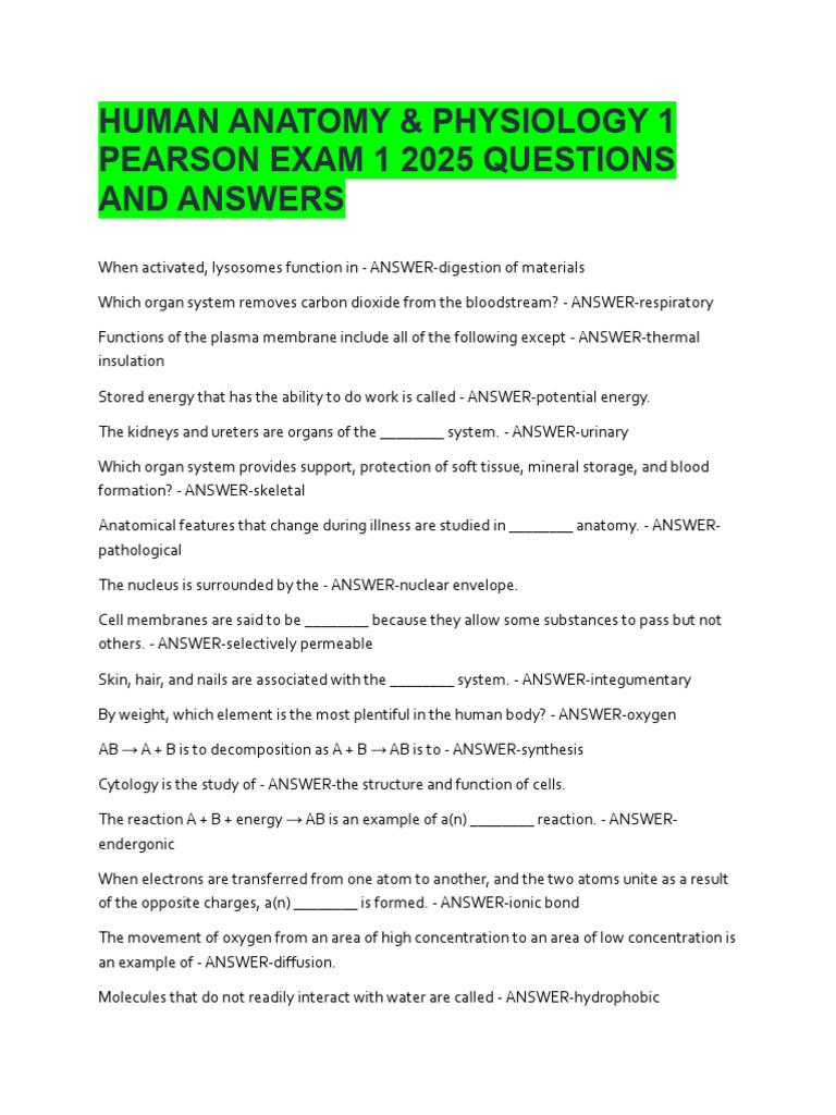 Human Anatomy & Physiology Exam Q&A | PDF | Atoms | Acid