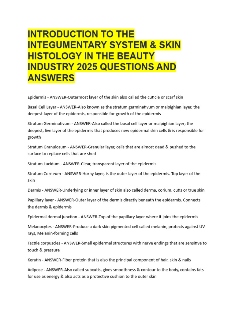 Introduction to the Integumentary System | PDF | Skin | Epidermis