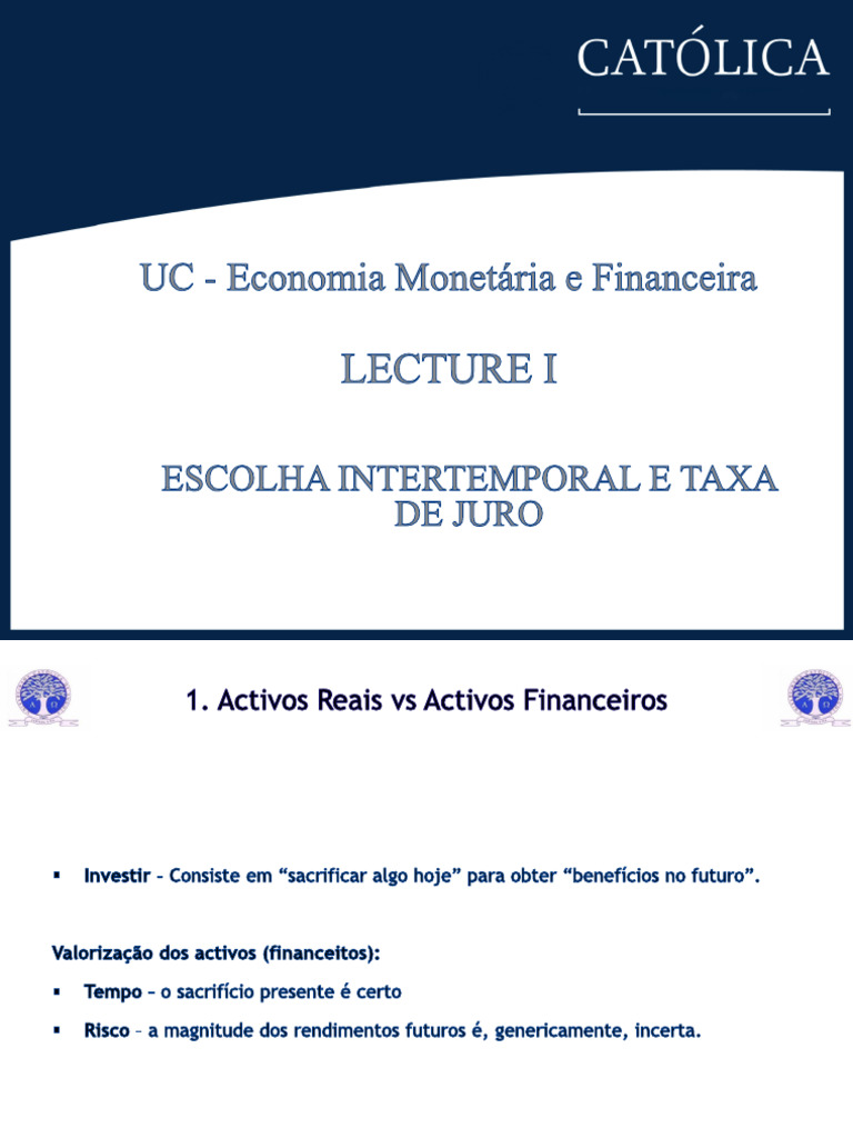 Lecture I - Escolha Intertemporal e Taxa de Juro | PDF | Angola | Economia